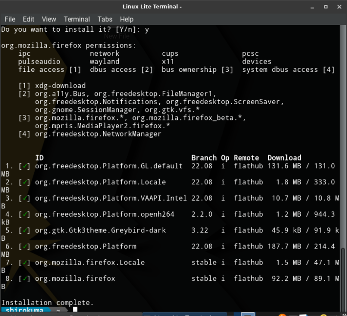 Linux | Linux LiteにおけるFlatpakを利用したFireFoxのインストール方法 | shelokuma tech blog